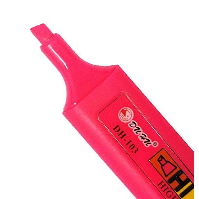 Neon Pink DH-103 Pack of 12 Non Toxic Chisel Tip Highlighter Markers ...