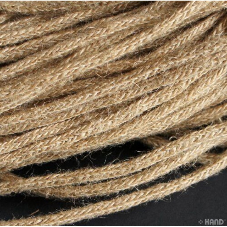 BRT25 Brown Fine Plait Rough Rope Cord String - 5mm Diameter Appx 8 metres